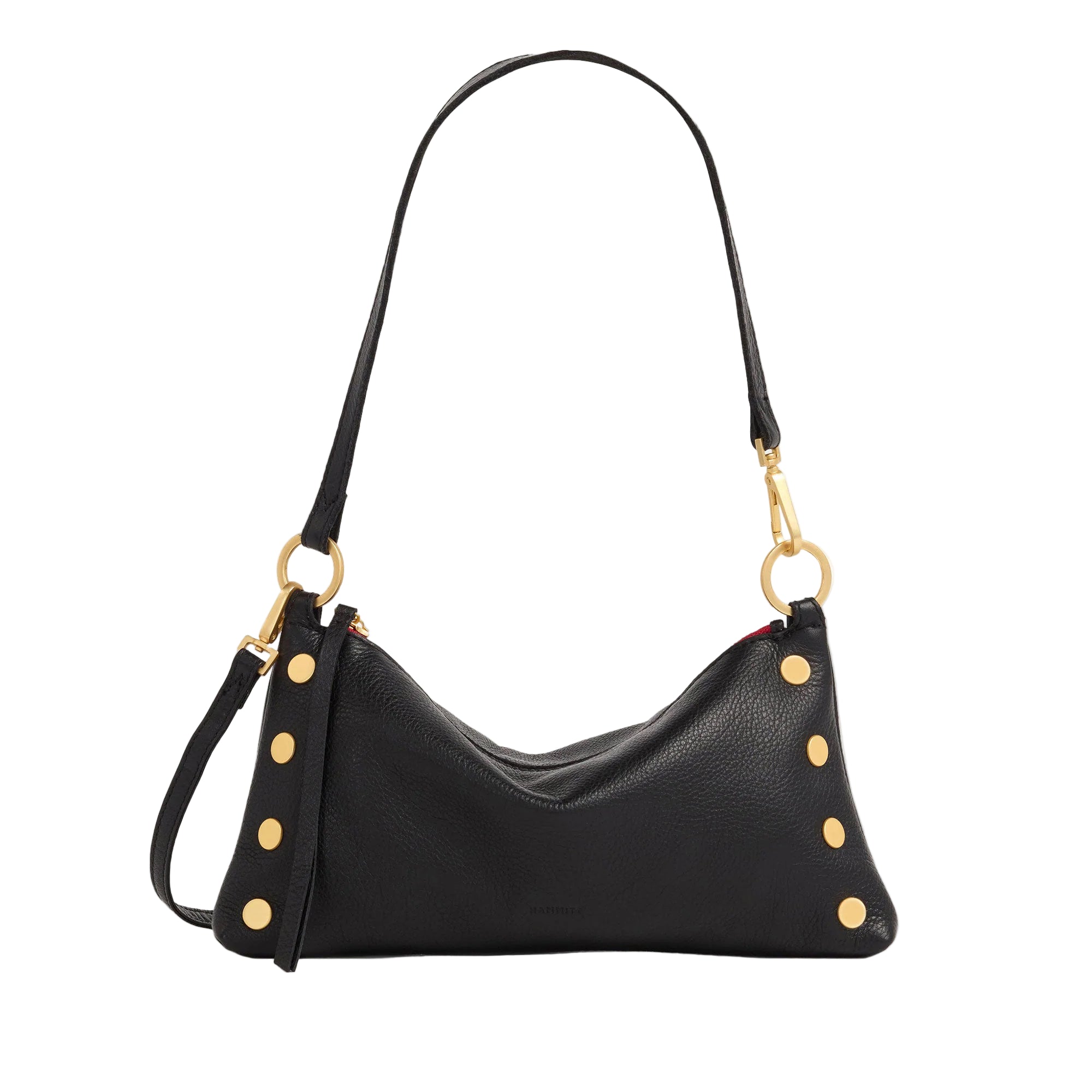The Kyle Small - Black Brushed Gold Red Zip – Radiance